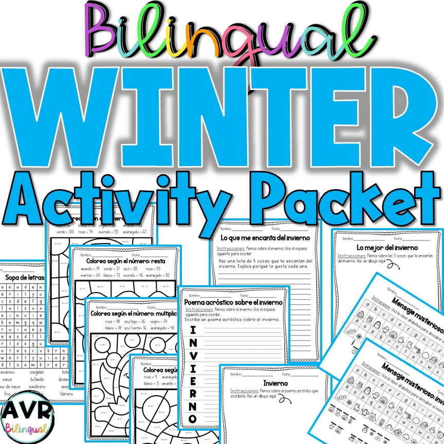 Winter Activity Packet | Bilingual | Actividades para el Invierno ...