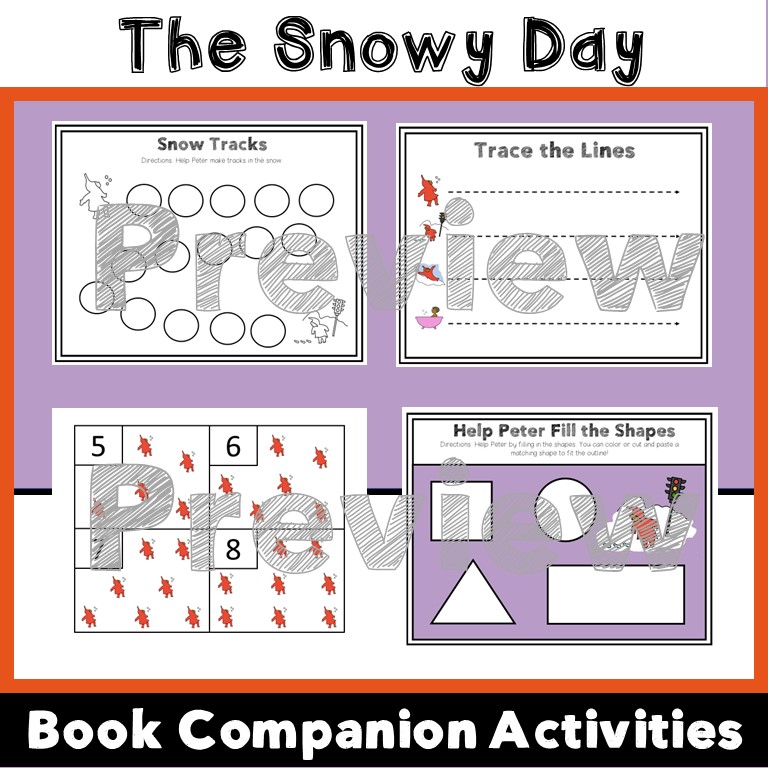 The Snowy Day- Book Companion Activities Elementary and Adapted for ...
