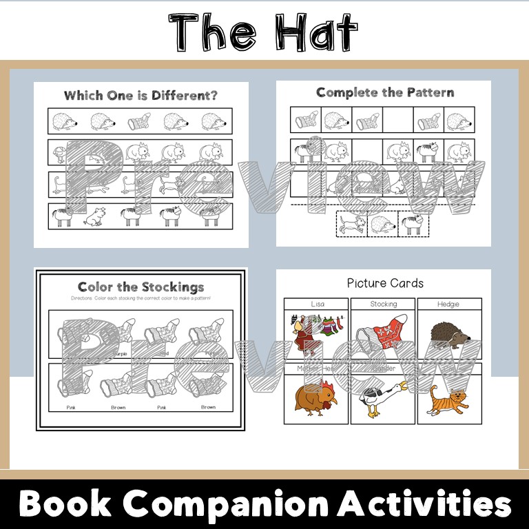 The Hat- Jan Brett Book Companion Activities - Elementary & Special ...