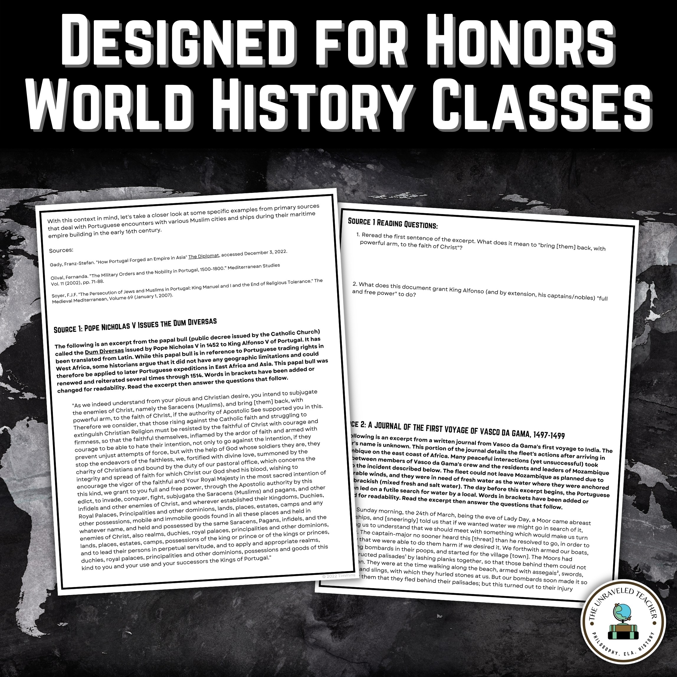 Age of Exploration Vasco da Gama Primary Source Analysis with Answer ...