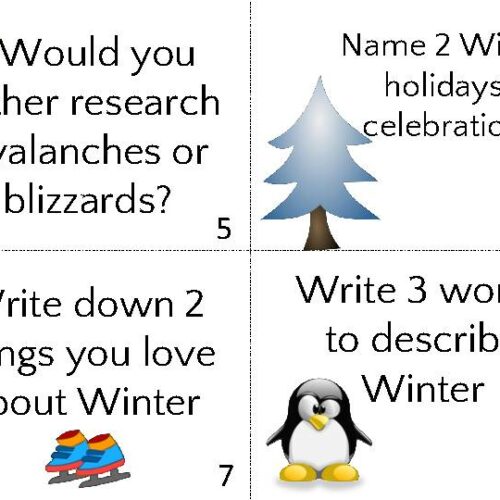 30 December Library Task Cards for Winter - Classful