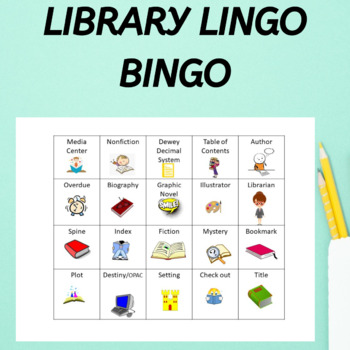 Library Lingo Bingo Printable Activity - Classful