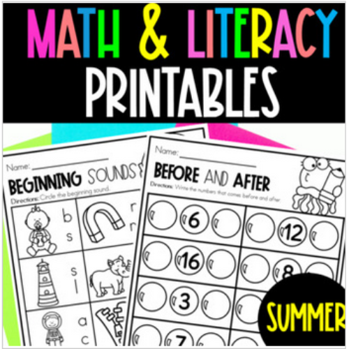 PreK and Kindergarten Summer Review | Summer Worksheets for PK or ...