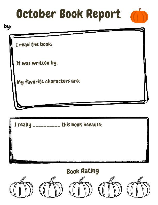 Year of themed Monthly Book Review Printable for any book - Classful