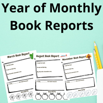 Year of themed Monthly Book Review Printable for any book - Classful