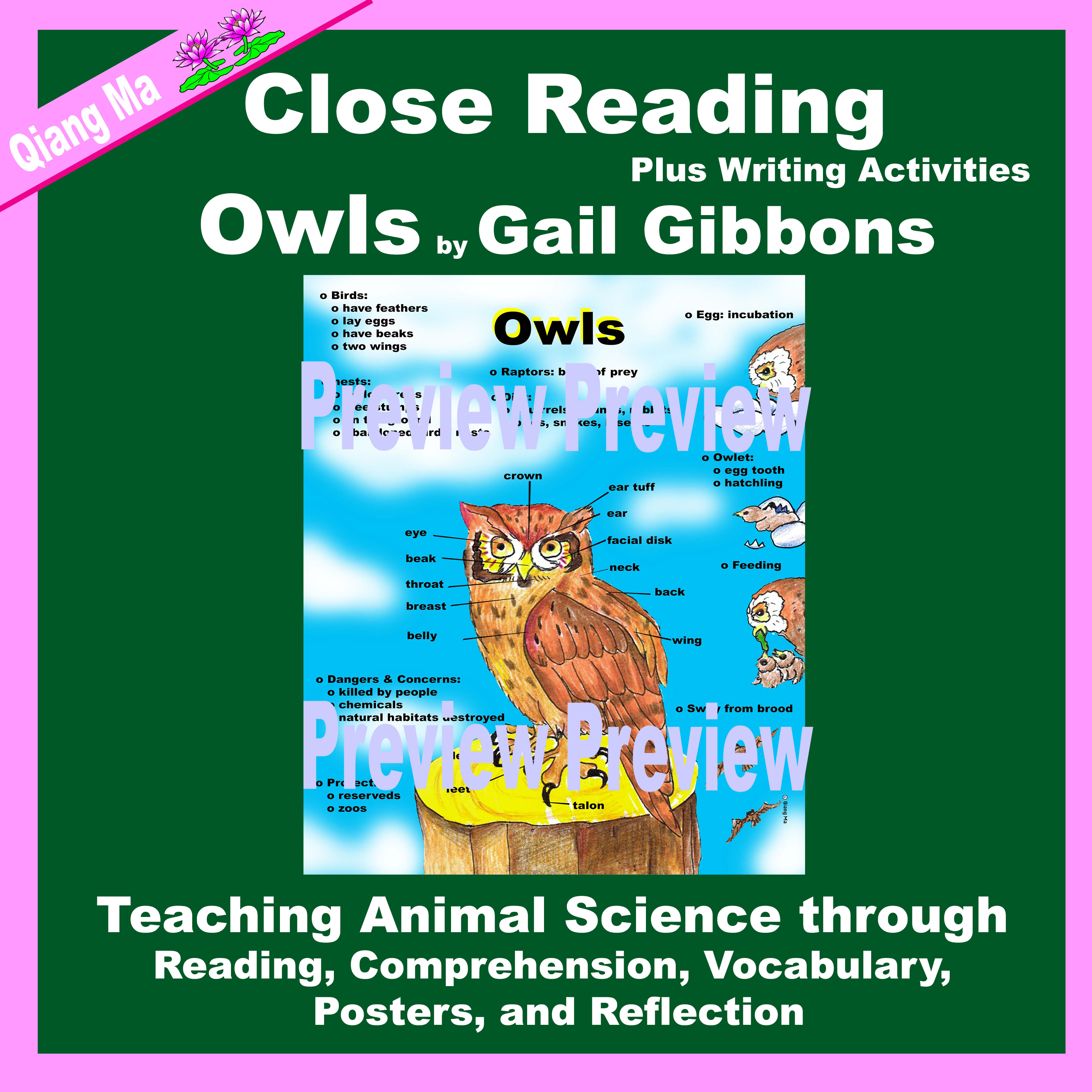 Close Reading- Owls by Gail Gibbons - Classful