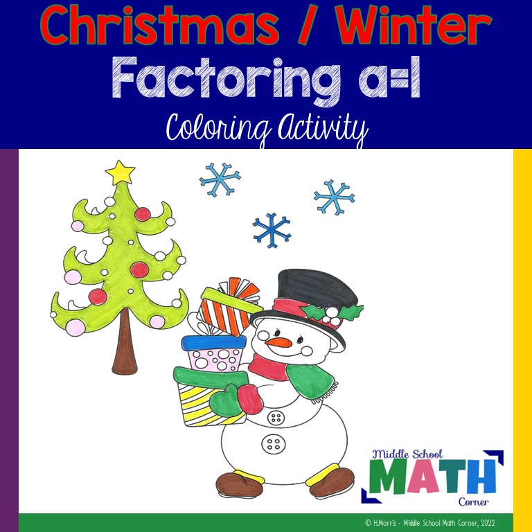 Christmas and Winter Factoring Polynomial Expressions a=1 Coloring ...