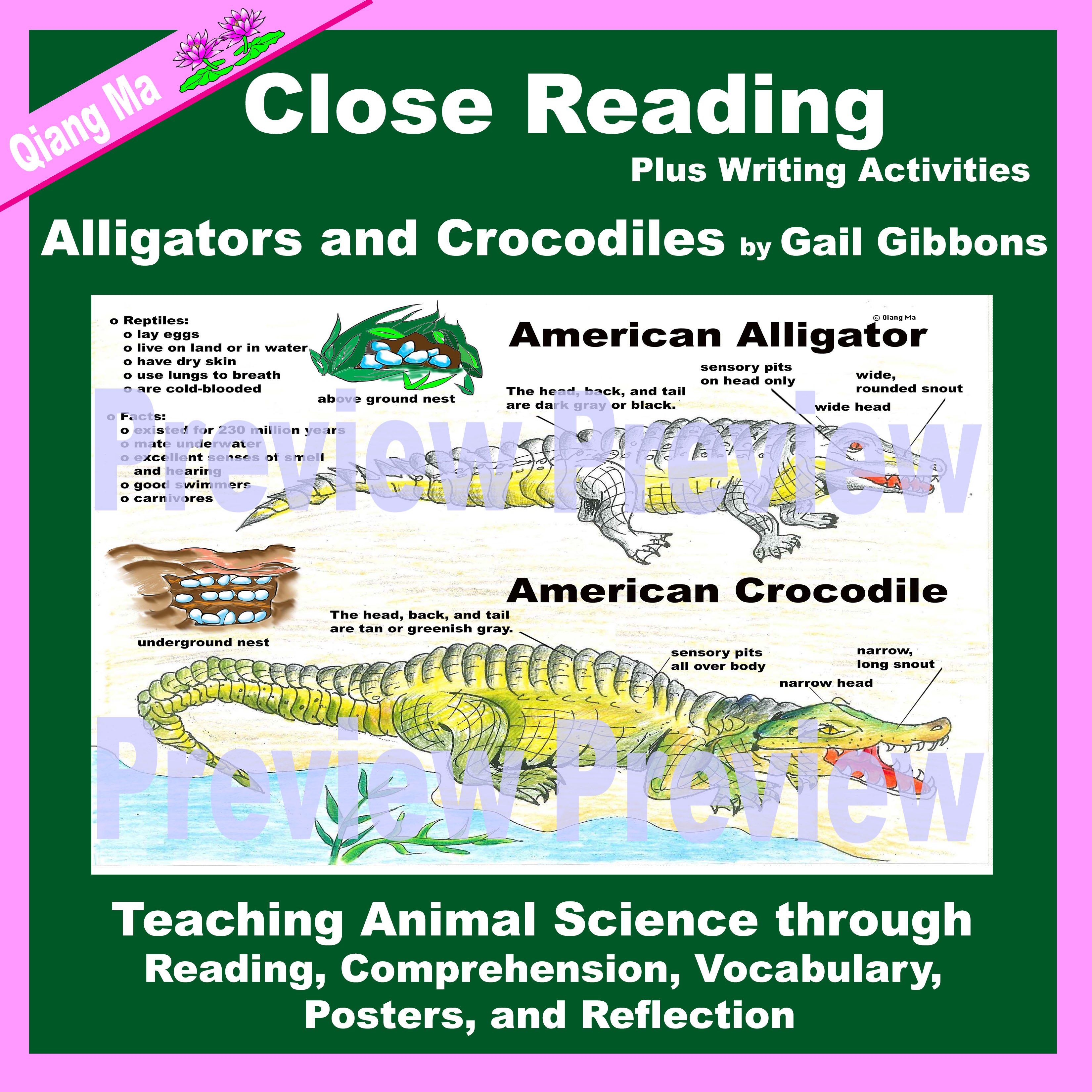 Close Reading- Alligators and Crocodiles by Gail Gibbons - Classful