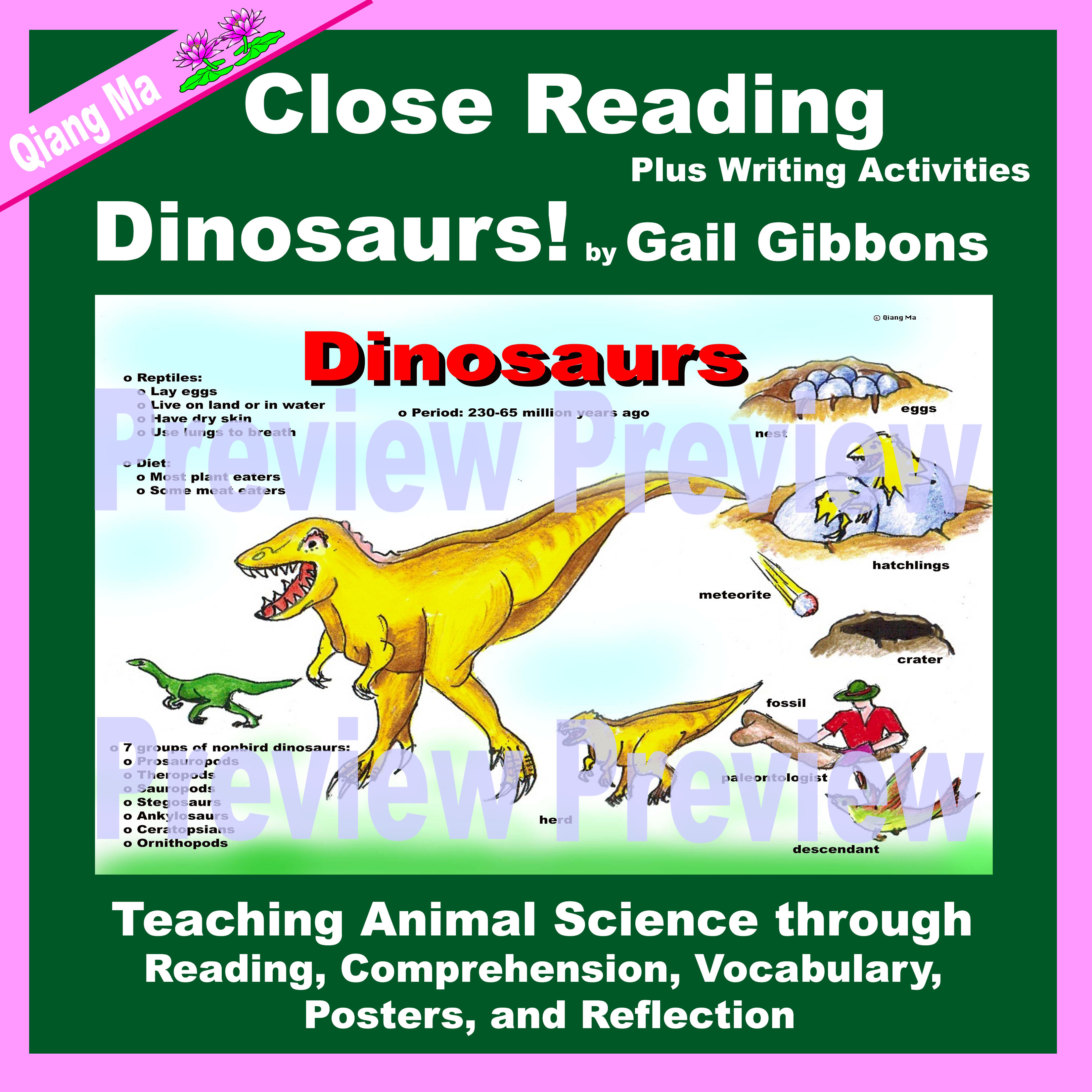 Close Reading- Dinosaurs! by Gail Gibbons - Classful