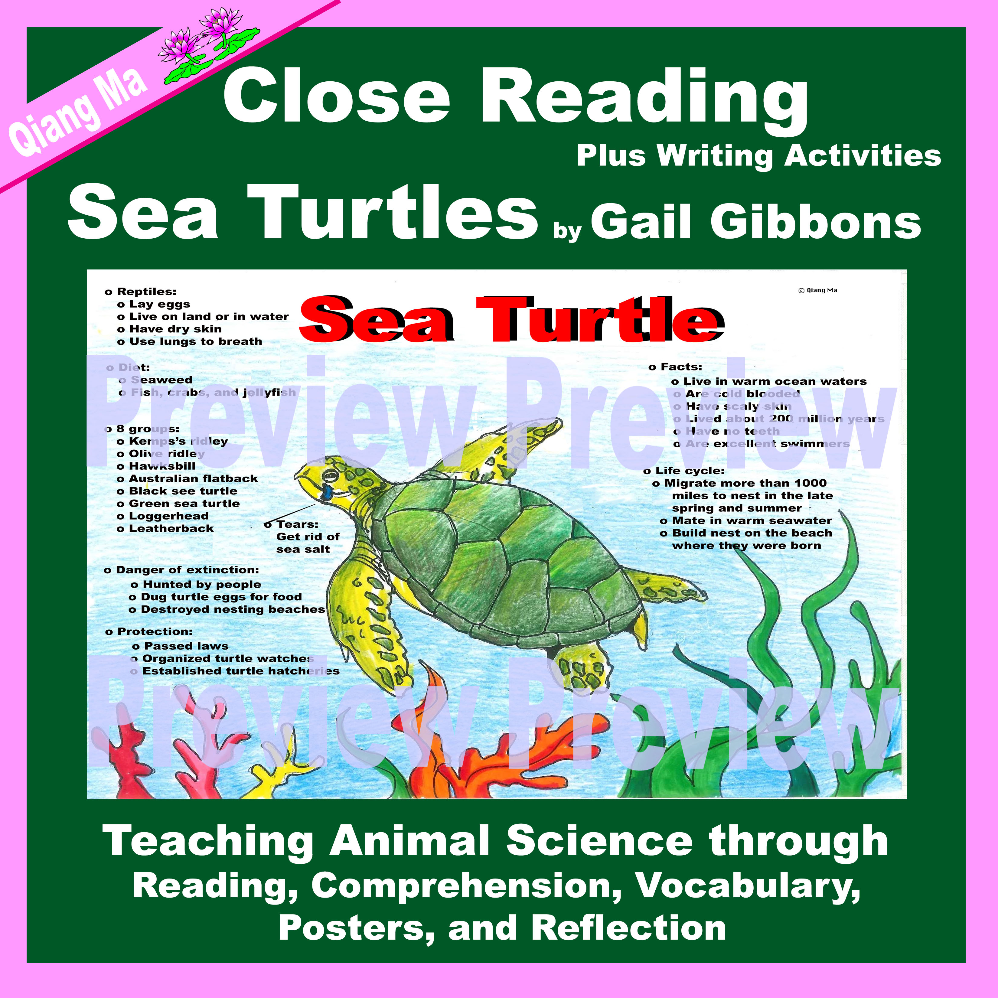 Close Reading- Sea Turtles by Gail Gibbons - Classful