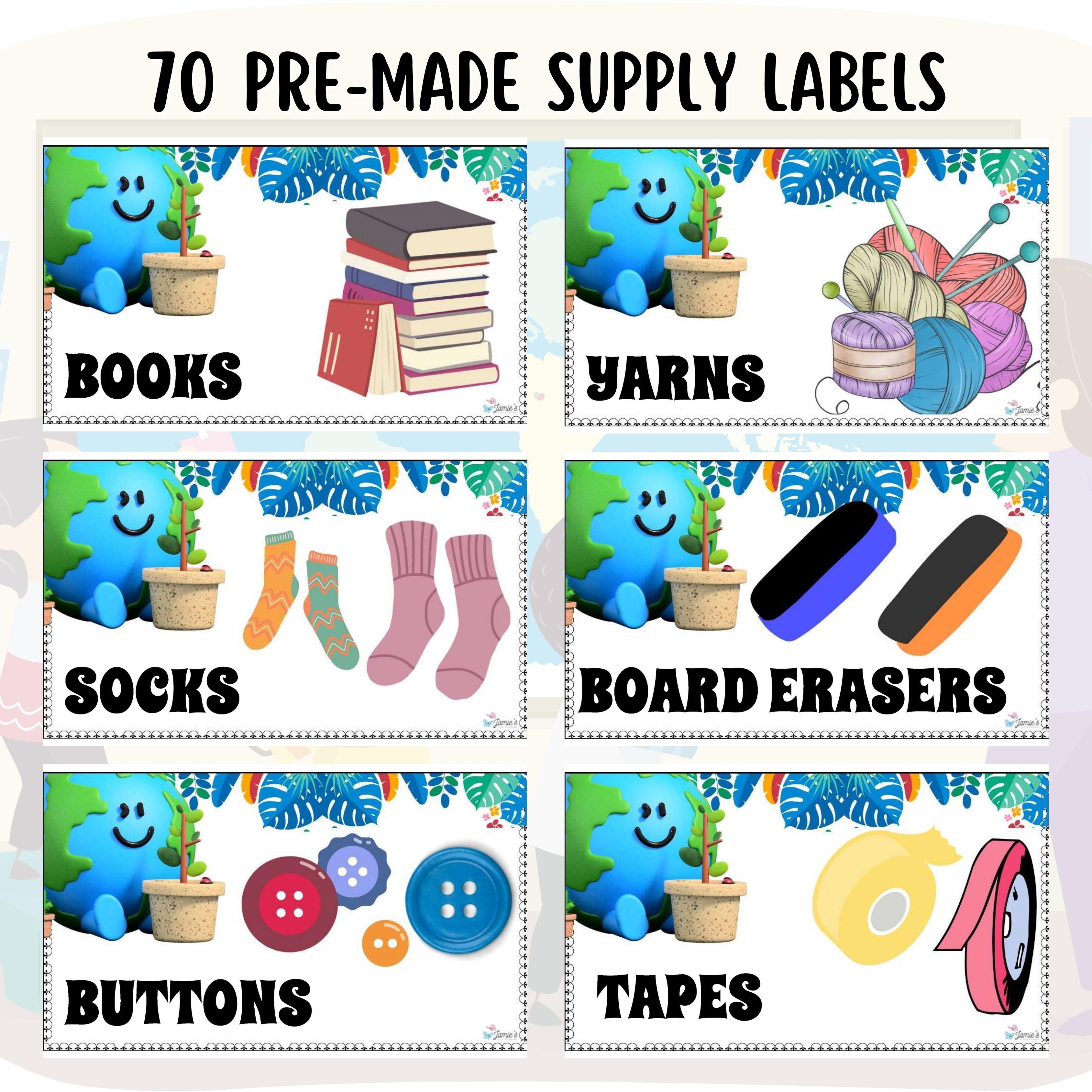Classroom Supply Labels 1 - EDITABLE Classroom Organization Geography ...