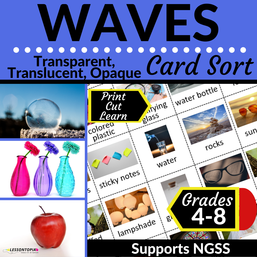 Waves | Transparent Translucent Opaque | Card Sort - Classful