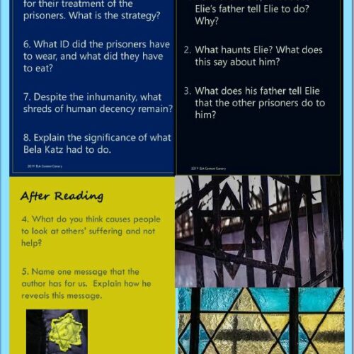 Night by Elie Wiesel Questions for Critical Thinking, Comprehension ...