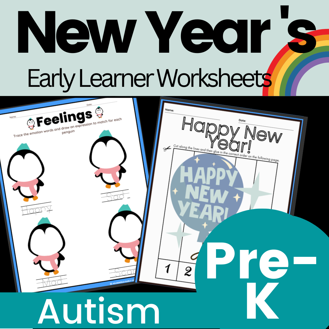 Early Learner New Year's Themed Worksheets for Special Education ...