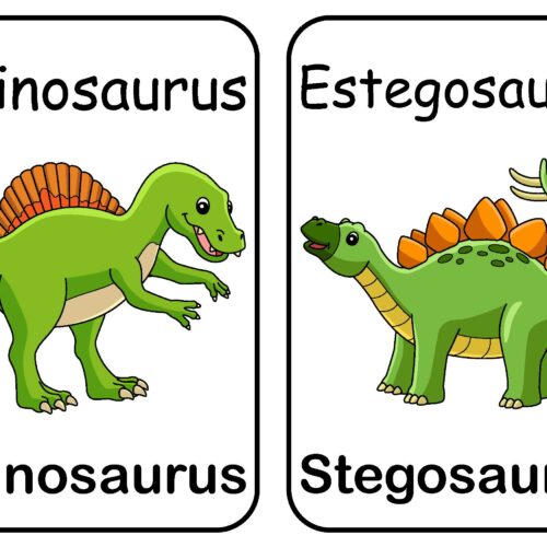 DINOSAURS - Spanish Flash Cards - Vocabulary Study flashcards with ...