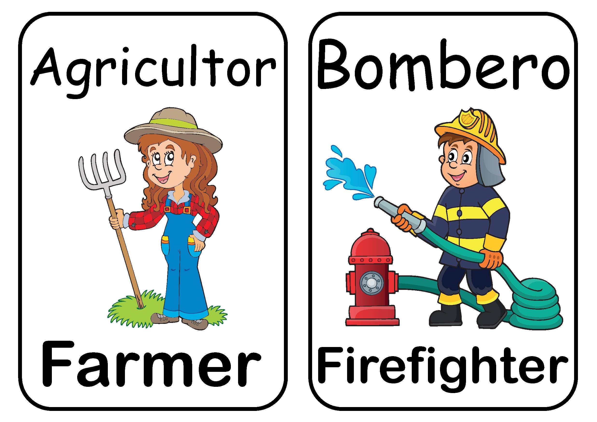 JOBS - Spanish Flash Cards - Vocabulary Study flashcards with English ...