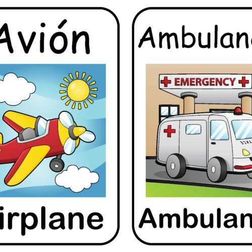 TRANSPORTATION - Spanish Flash Cards - Vocabulary Study flashcards with ...