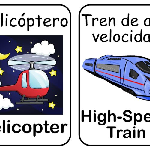 TRANSPORTATION - Spanish Flash Cards - Vocabulary Study flashcards with ...