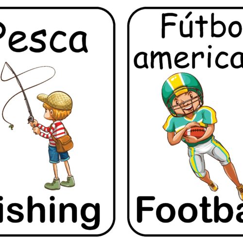 SPORTS - Spanish Flash Cards - Vocabulary Study flashcards with English ...
