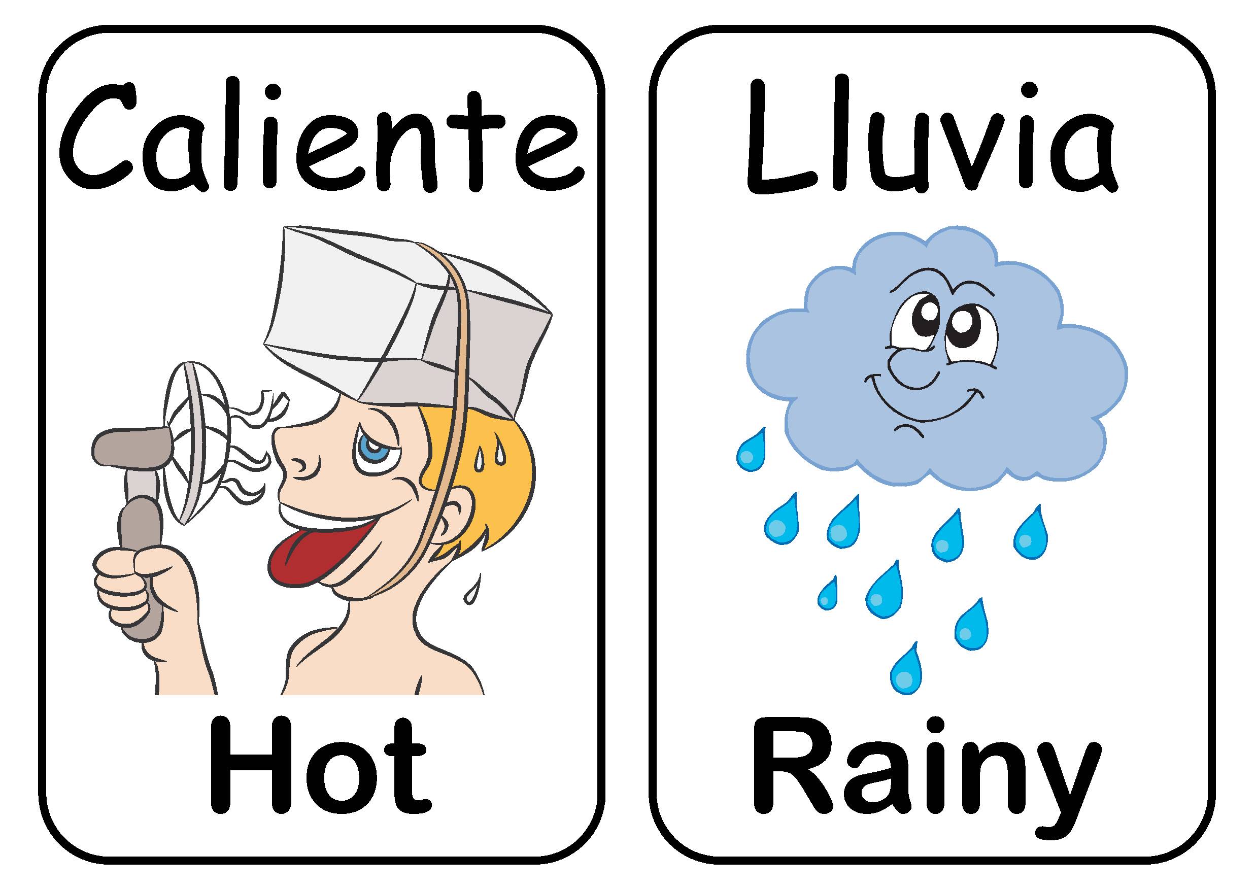 WEATHER - Spanish Flash Cards - Vocabulary Study flashcards with ...