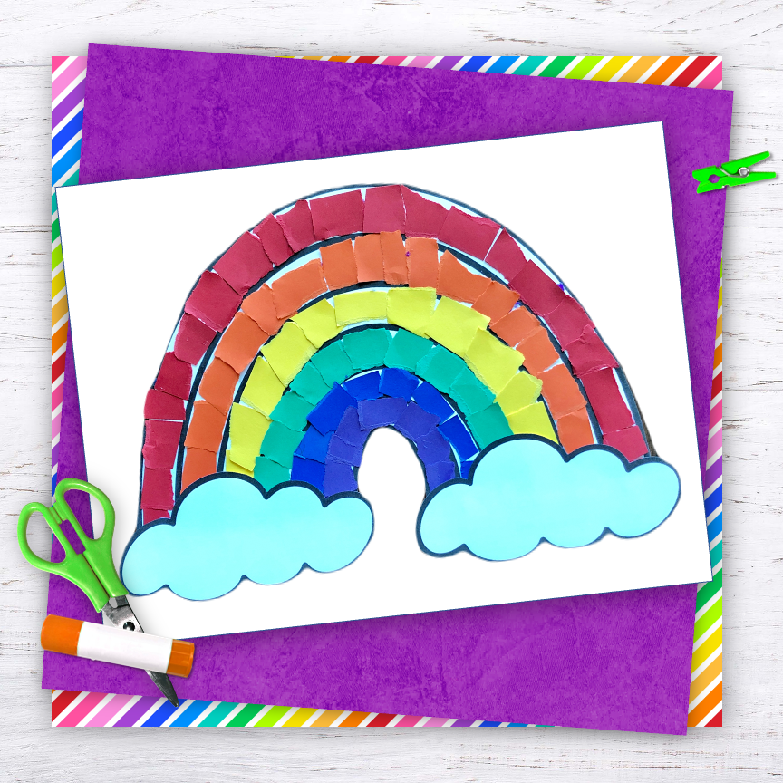 Rainbow Torn Paper Craft | Spring Craft | Summer Craft | St. Patrick's ...