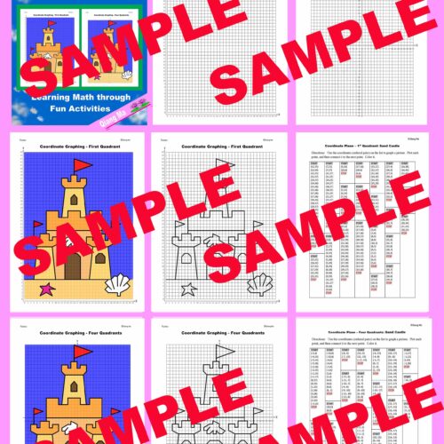 Summer Coordinate Plane Graphing Picture- Sand Castle - Classful