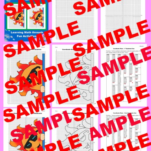 Summer Coordinate Plane Graphing Picture- Sun - Classful