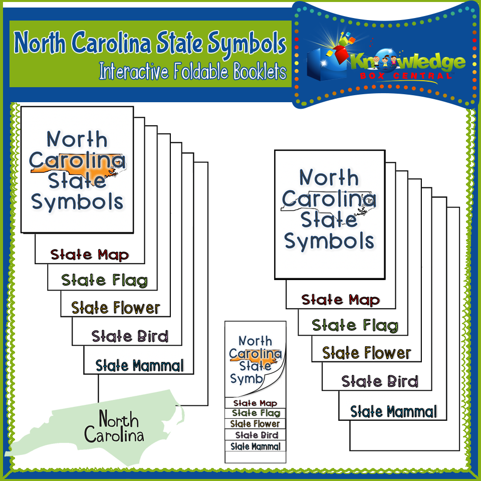 North Carolina State Symbols Interactive Foldable Booklets - Classful