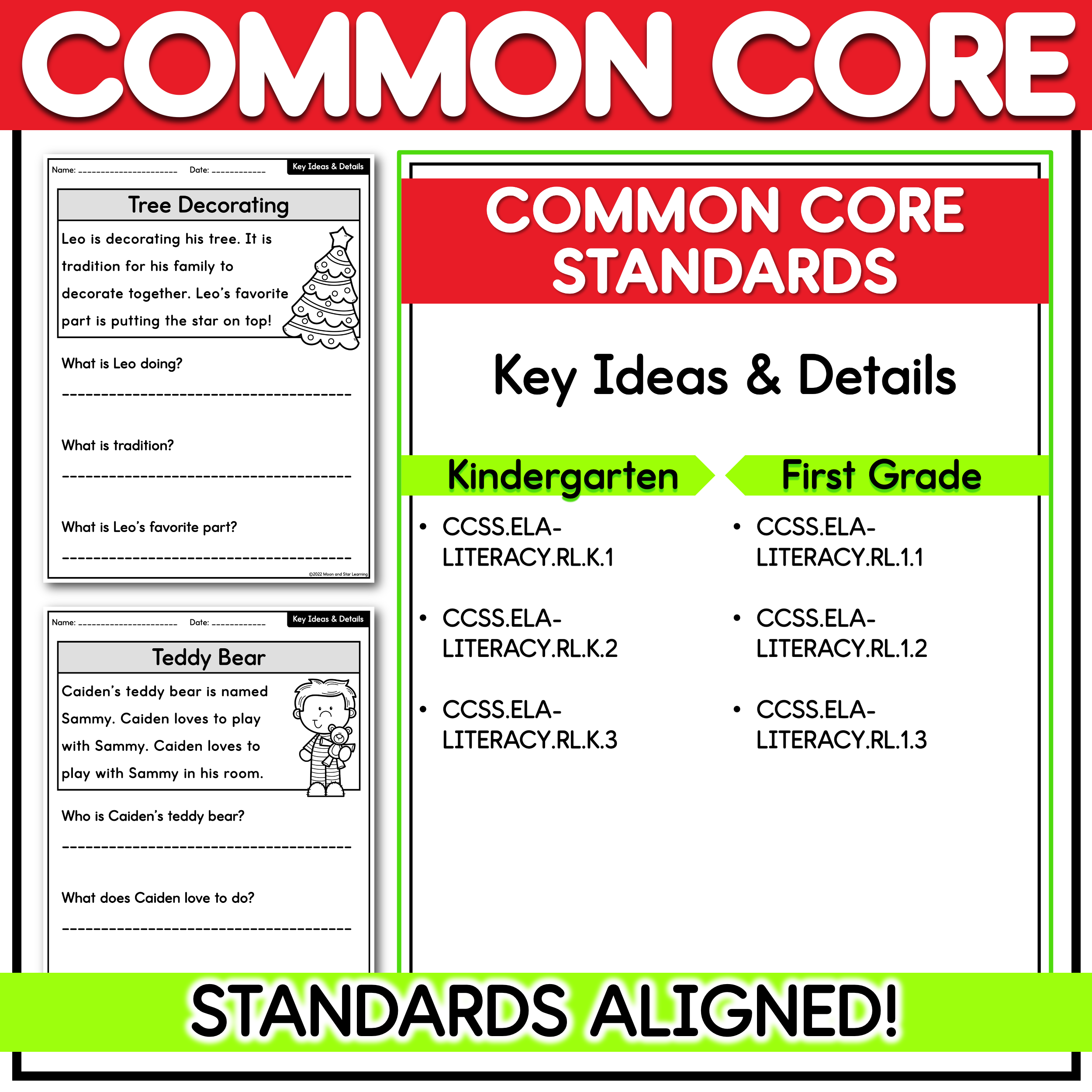 Holiday/Christmas Themed Reading Comprehension | Kindergarten & First ...