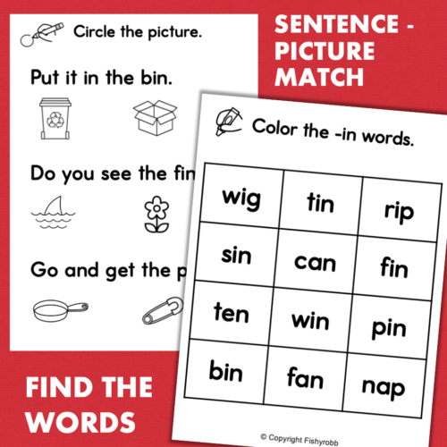 CVC Word Families Mini Books - Short Vowel Sounds - Read Match Color ...