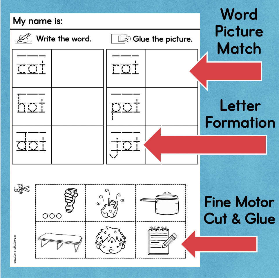 CVC Word Families Worksheets Short Vowel Words Word Search Read Trace ...