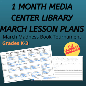 Month March Madness Library Media Specialist 4 weeks of Lesson Plans K ...