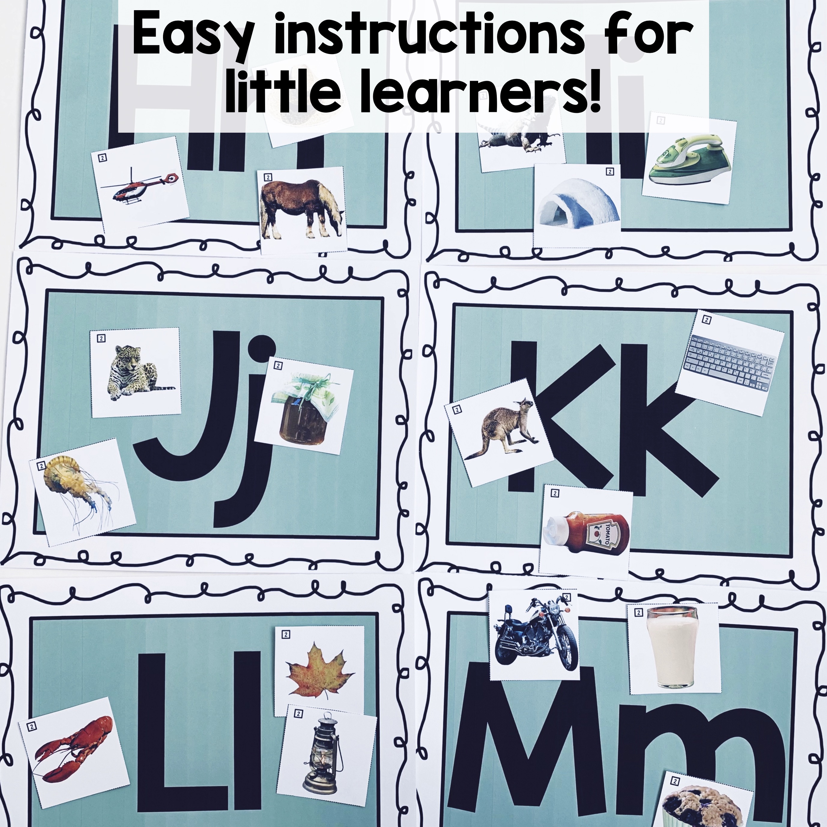 Letter Sound Alphabet Sorting Game - Neutral Colors, Real Photos, Plain ...