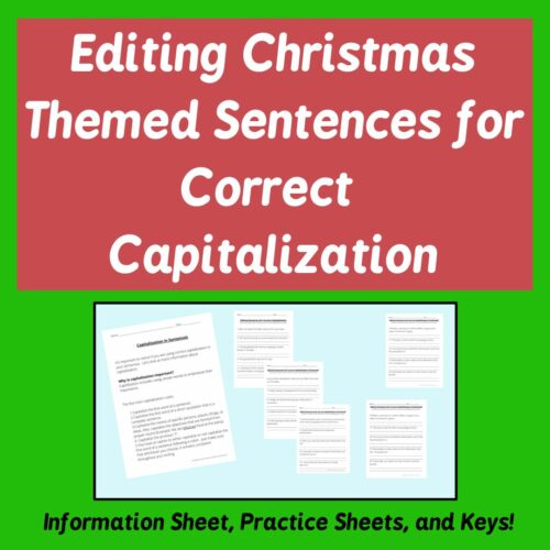 ELA Christmas Editing Writing Correct Capitalization -middle high ...