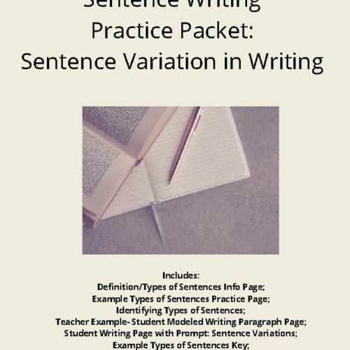 ELA Sentence Writing Practice - Sentences Variation simple compound MS ...
