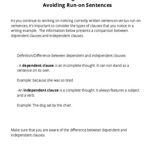 Identifying and Correcting Run On Sentences - ELA writing editing MS HS ...