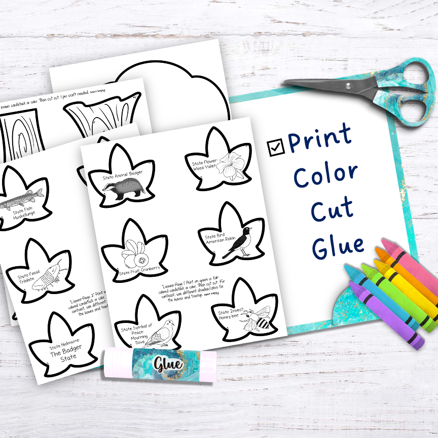 Wisconsin Sugar Maple Tree State Symbols Craft | Fall Craft - Classful