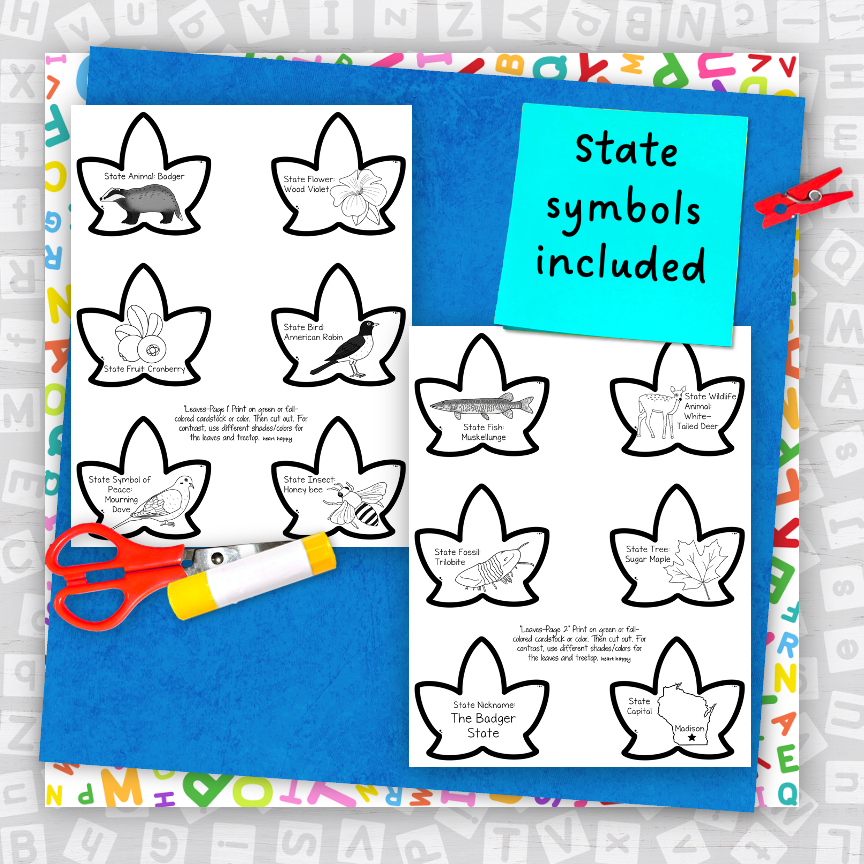 Wisconsin Sugar Maple Tree State Symbols Craft | Fall Craft - Classful