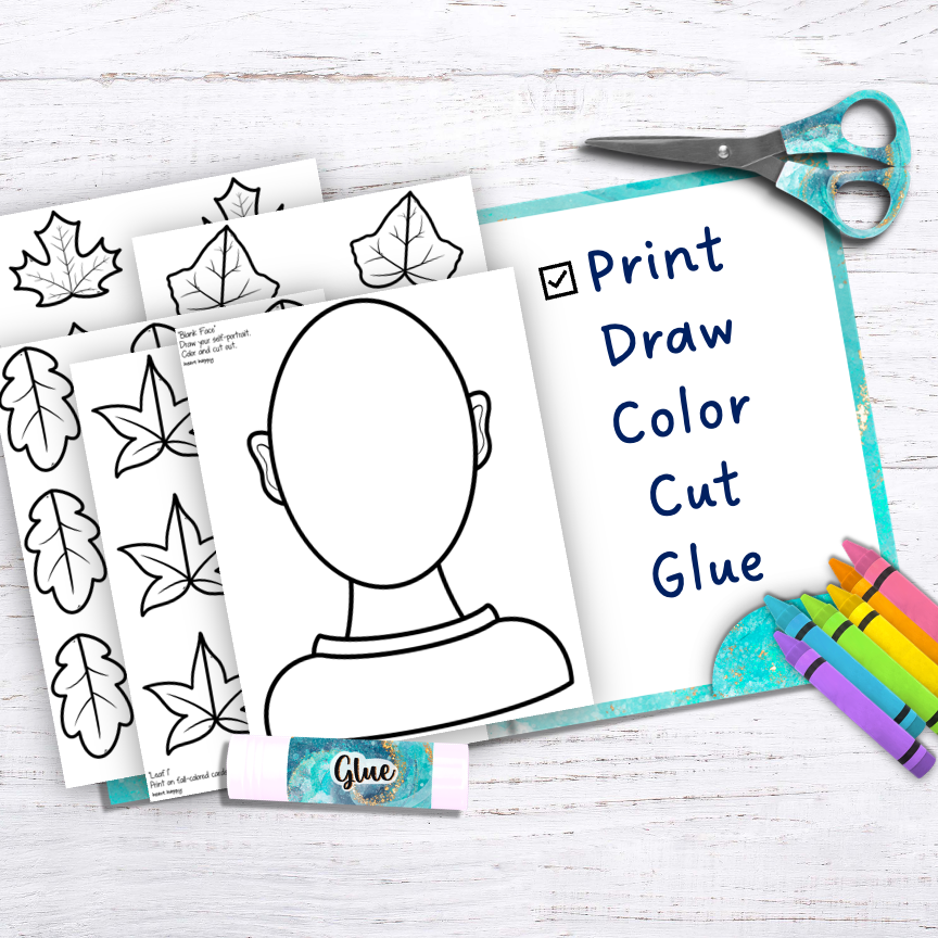 Fall Self Portrait with Leaf Crown Craft & Prompt | Fall Craft - Classful