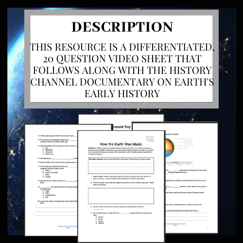 How the Earth Was Made- History Channel Video Sheet - Classful
