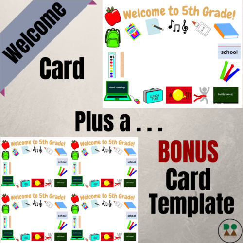 Welcome to Fifth Grade Card and Bonus Template (Canva-editable) - Classful