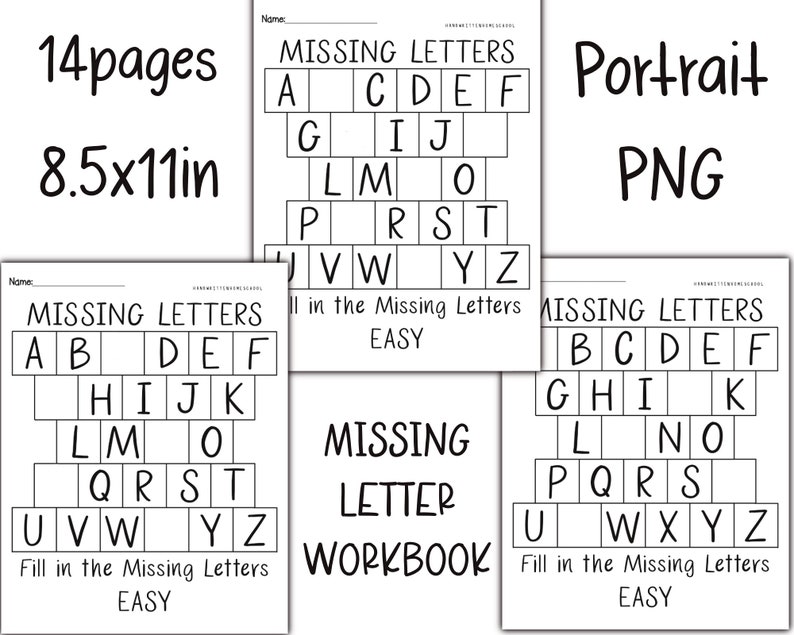 Missing Letters Worksheet, ABC Worksheet, Printable Worksheets ...