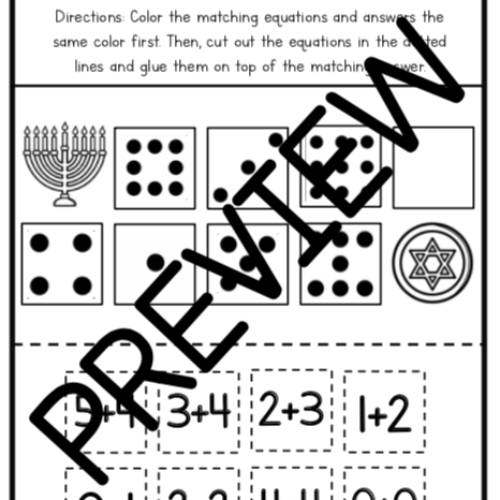 Kindergarten NO-PREP Hanukkah (Chanukah) Worksheets! Addition Math ...