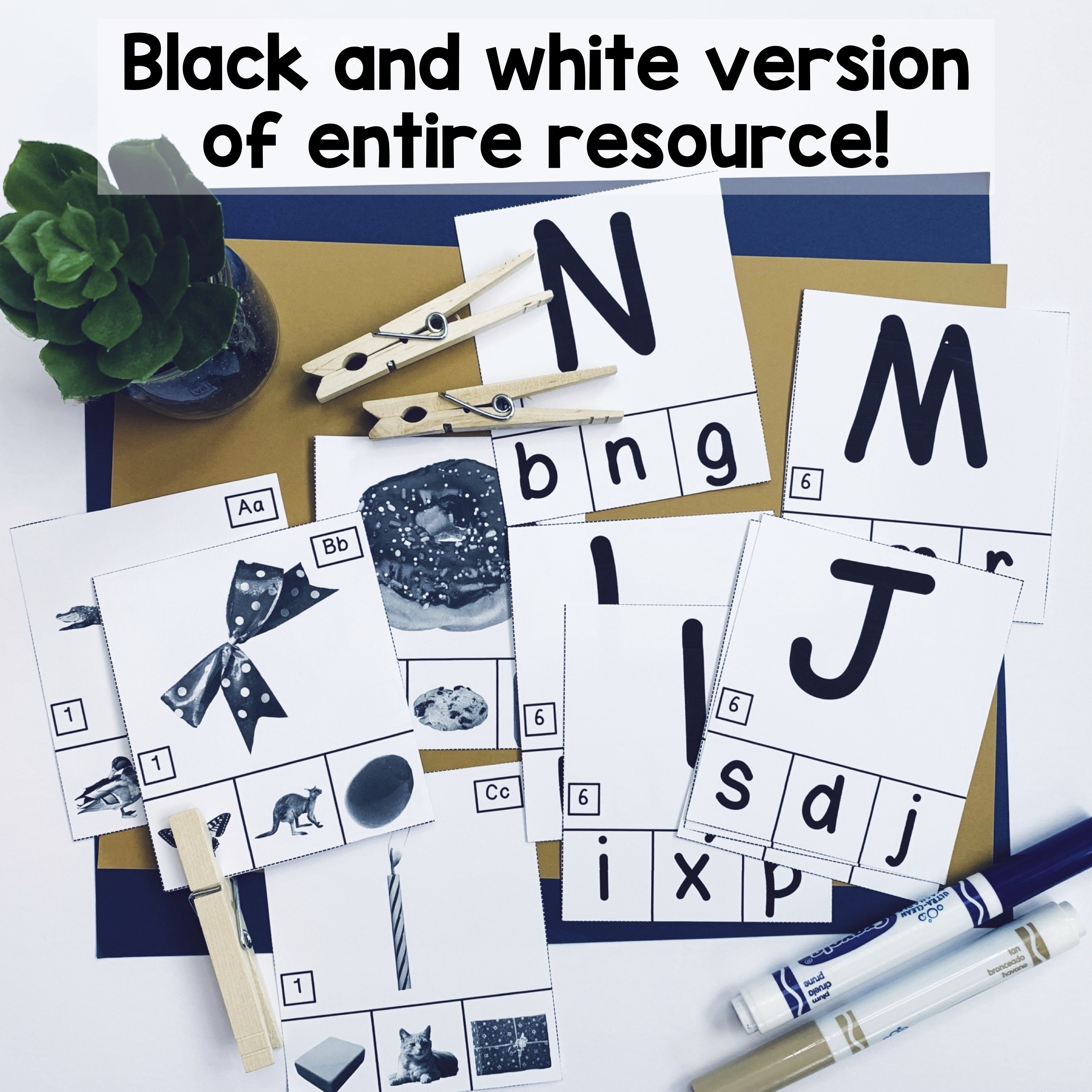 Letter Sound Alphabet Clip Cards - Neutral Colors, Real Photos, Plain ...
