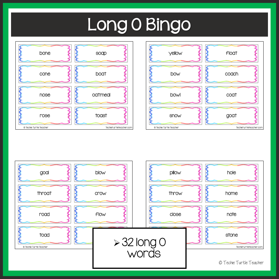 Phonics Game- Vowel Sounds Bingo - Long O - Decoding and Fluency ...