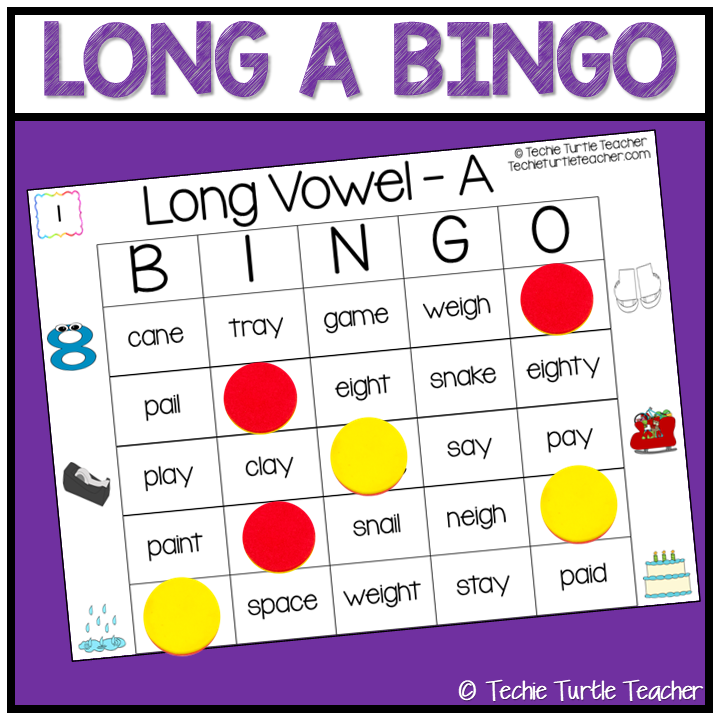 Phonics Game- Vowel Sounds Bingo - Long A - Decoding and Fluency ...