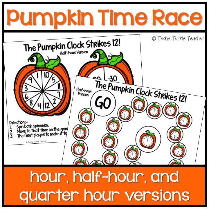 Pumpkin Time Race Game- Telling Time to the Hour, Half Hour, Quarter ...