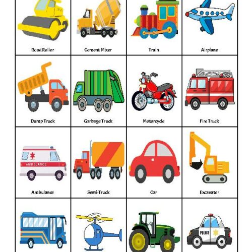 Transportation Bingo - Classful