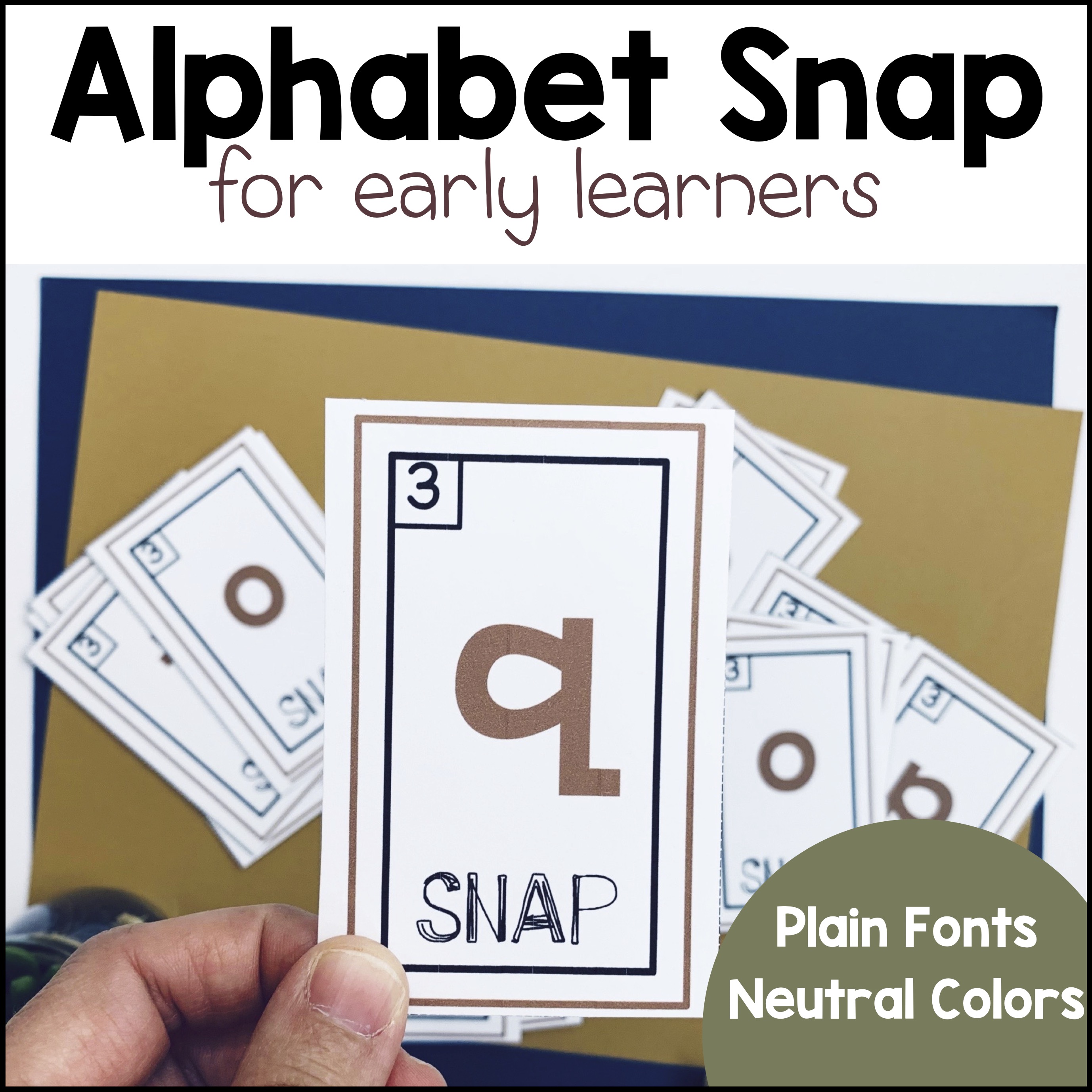 Letter Sound Alphabet Game Snap - Neutral Colors, Plain font - Classful
