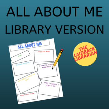 All About Me Library Media Center Book Version printable activity ...